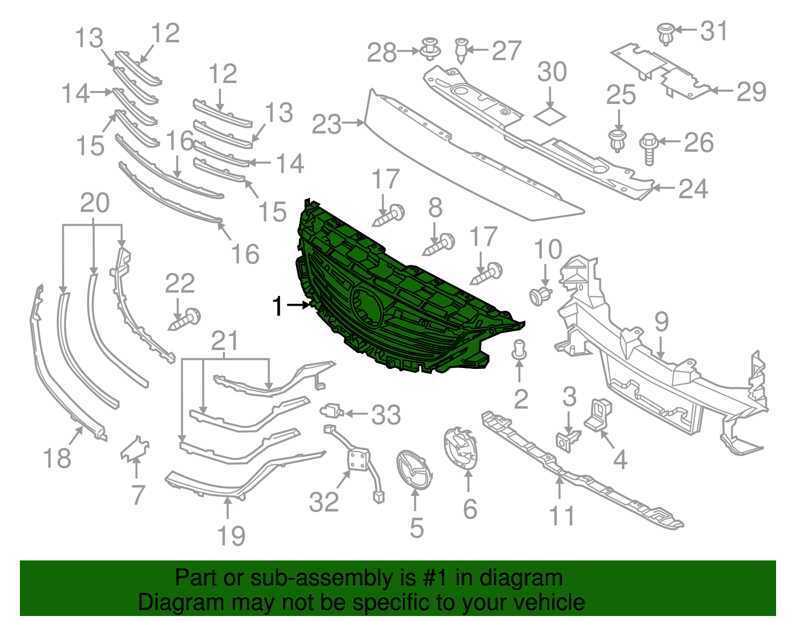G46L-50-712A - Grille 2016-2017 Mazda 6 | Mazda Parts Connect