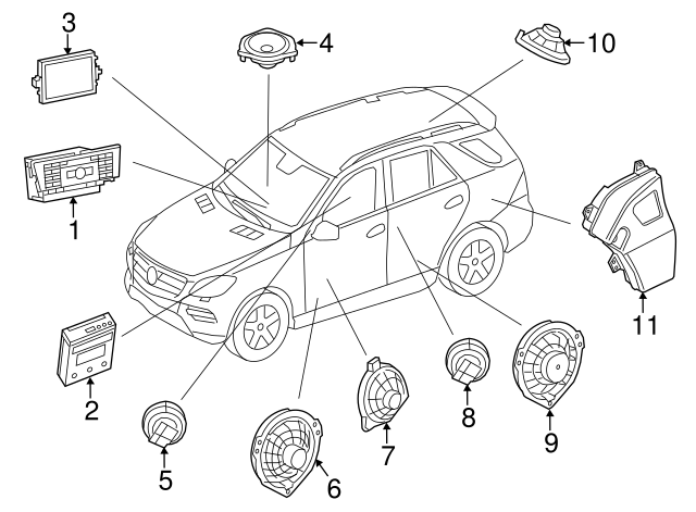 231-820-12-02 - Rear Speaker 2012-2019 Mercedes-Benz | Mercedes-Benz ...