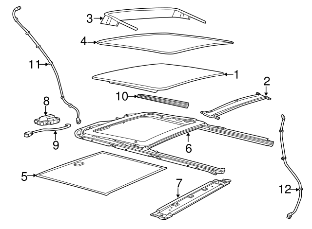 2011-2015 Jeep Grand Cherokee Sunroof Frame Bracket 68082484AA ...