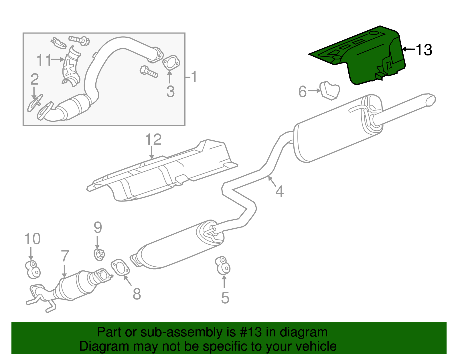 96858623 - Exhaust Muffler Rear Heat Shield - 2012-2020 Chevrolet Sonic ...