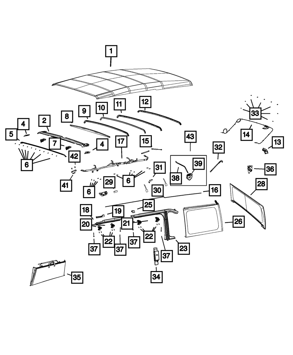 5VN09RU5AD - Tailgate Window 2018-2019 Jeep Wrangler | Mopar Factory Parts