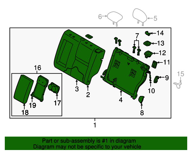 2020-2021 Nissan Rogue Sport Seat Back Assembly 88600-6MM0B ...