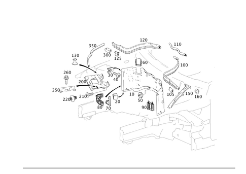 Engine Compartment Partition Wall, Wheel Well Detachable Parts for 2012 ...