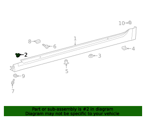 2012-2023 Toyota Rocker Molding Clip 75867-52020 | Toyota Parts