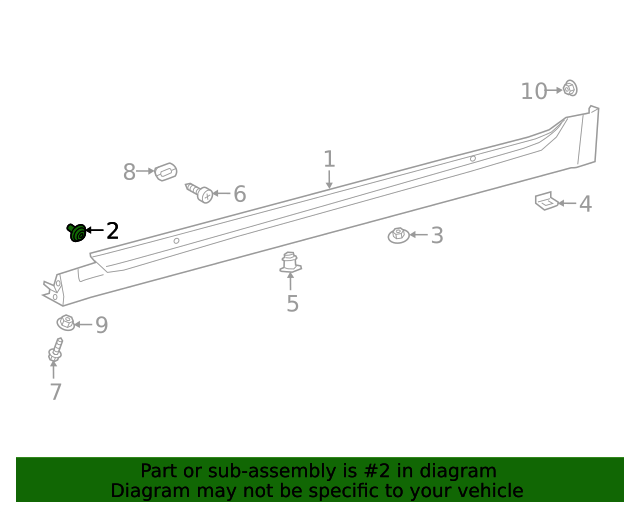 2012-2023 Toyota Rocker Molding Clip 75867-52020 | Toyota Parts