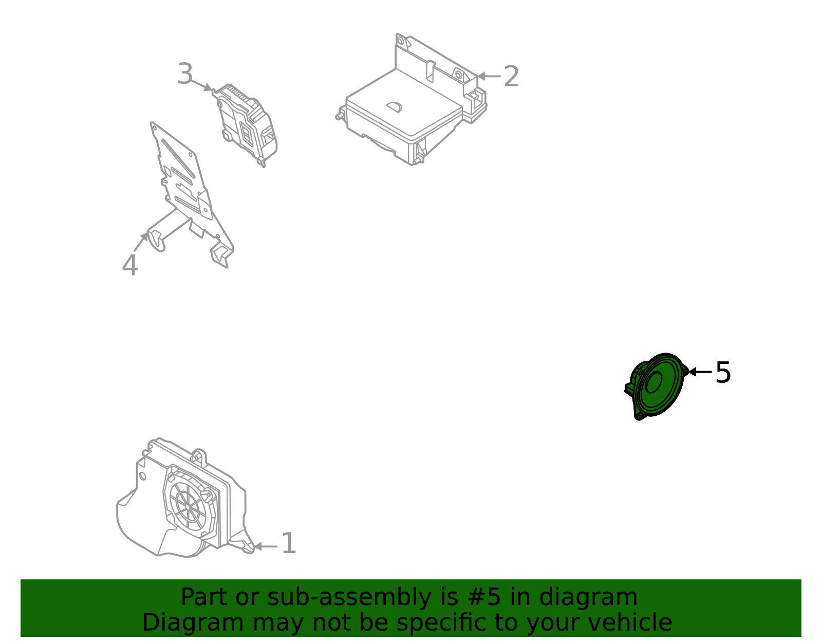 9J1-035-413 - Hybrid / Electric Vehicle Sound Alert Speaker 2020-2024 ...