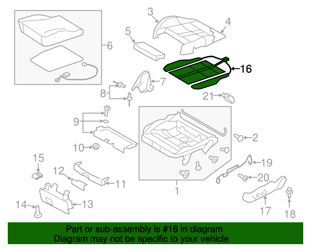 8K0-963-555-G - Seat Heater Pad 2008-2017 Audi | AutoNationParts.com