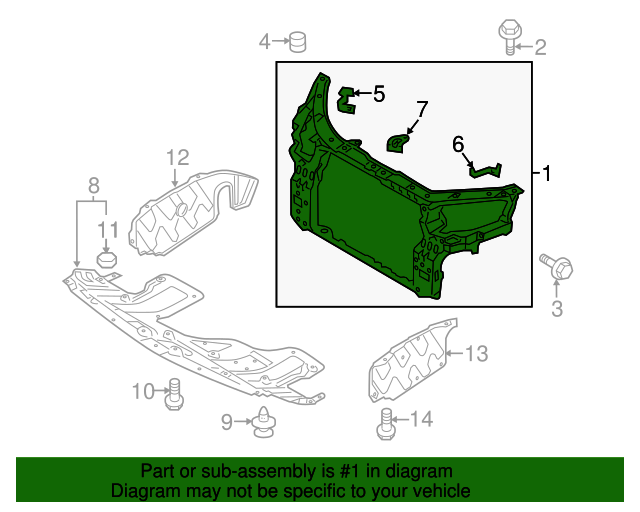 64101-1U000 - Radiator Support 2011-2013 Kia Sorento | Kia.Parts Store