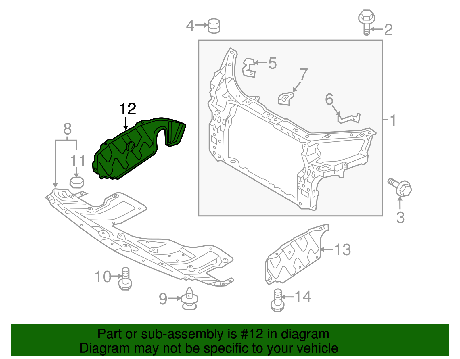 2011-2013 Kia Sorento Side Shield - Passenger Side (RH) 29120-2P200 ...