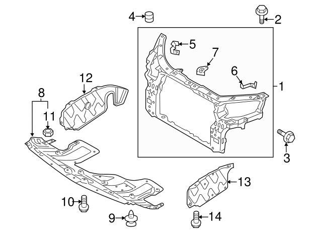2011-2013 Kia Sorento Radiator Support 64101-1U000 | OEM Parts Online