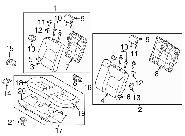 88920-1M300DCP - Headrest Guide 2014 Kia Rio | Kia.Parts Store