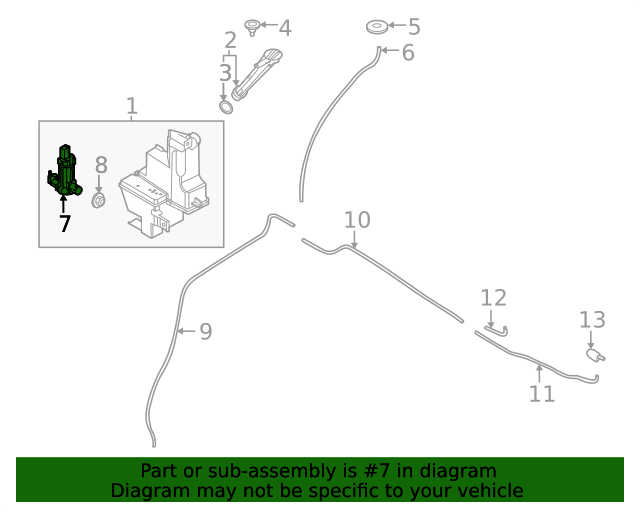 2021 Nissan Rogue Washer Pump 28920-6RR0A | TascaParts.com