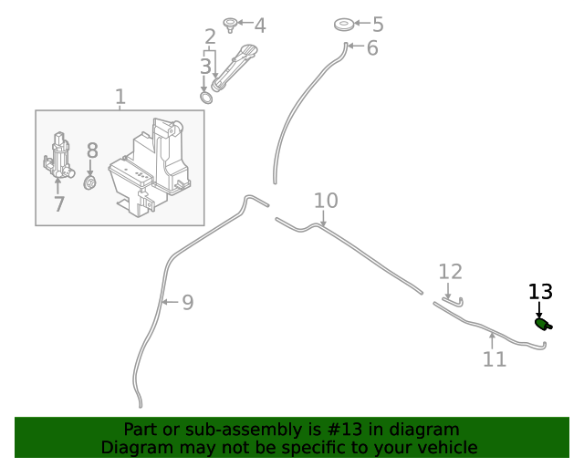 2021-2024 Nissan Washer Hose Connector 28937-6RF0A | OEM Parts Online