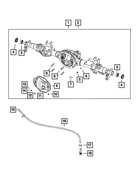 Rear Axle; Housing, Differential and Vent for 2019 Ram 1500 | Mopar ...