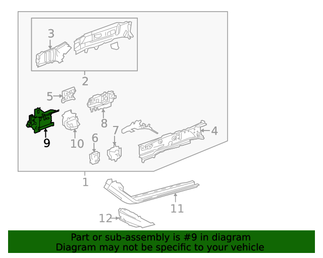 57014-33010 - Rail End - 2018 Toyota Camry | OEM Genuine Toyota Parts