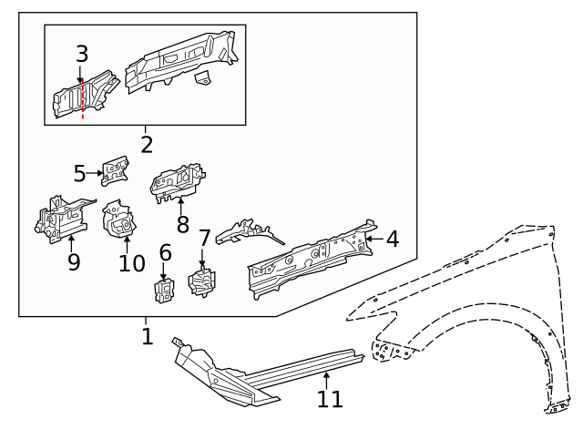 2018 Toyota Camry Rail End 57013-33010 | Toyota Parts Center