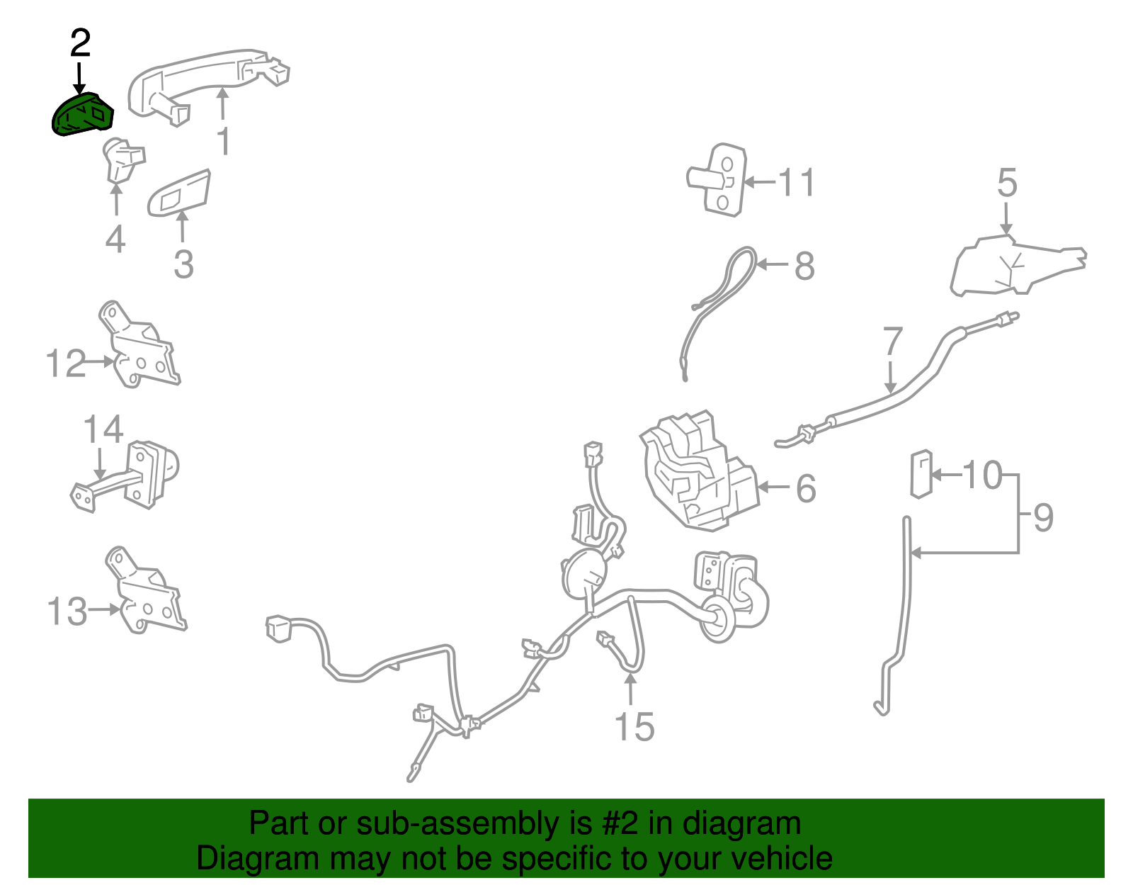 2016-2025 GM Front Side Door Lock Cylinder Cap (13598838) 13548097 GM ...