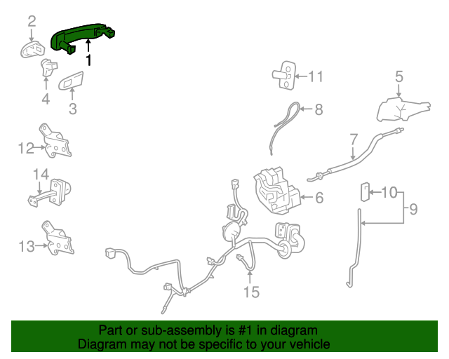 2016-2024 GM Front Exterior Side Door Handle 13509606 GM ...