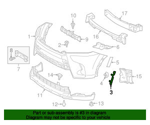 52535-0E050 - Bumper Cover Stay 2014-2019 Toyota Highlander ...