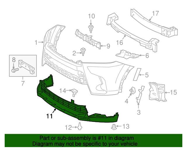 2017-2019 Toyota Highlander Lower Cover 52129-0E030 | Sparks Parts