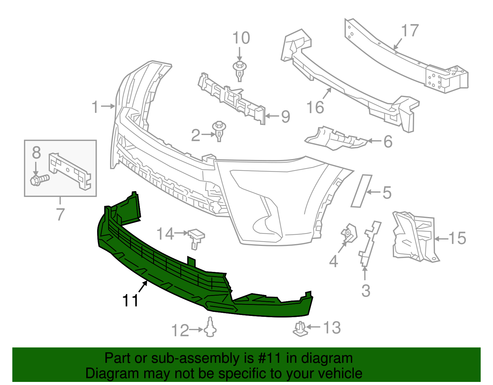 2017-2019 Toyota Highlander Lower Cover 52129-0E030 | Toyota Parts Center