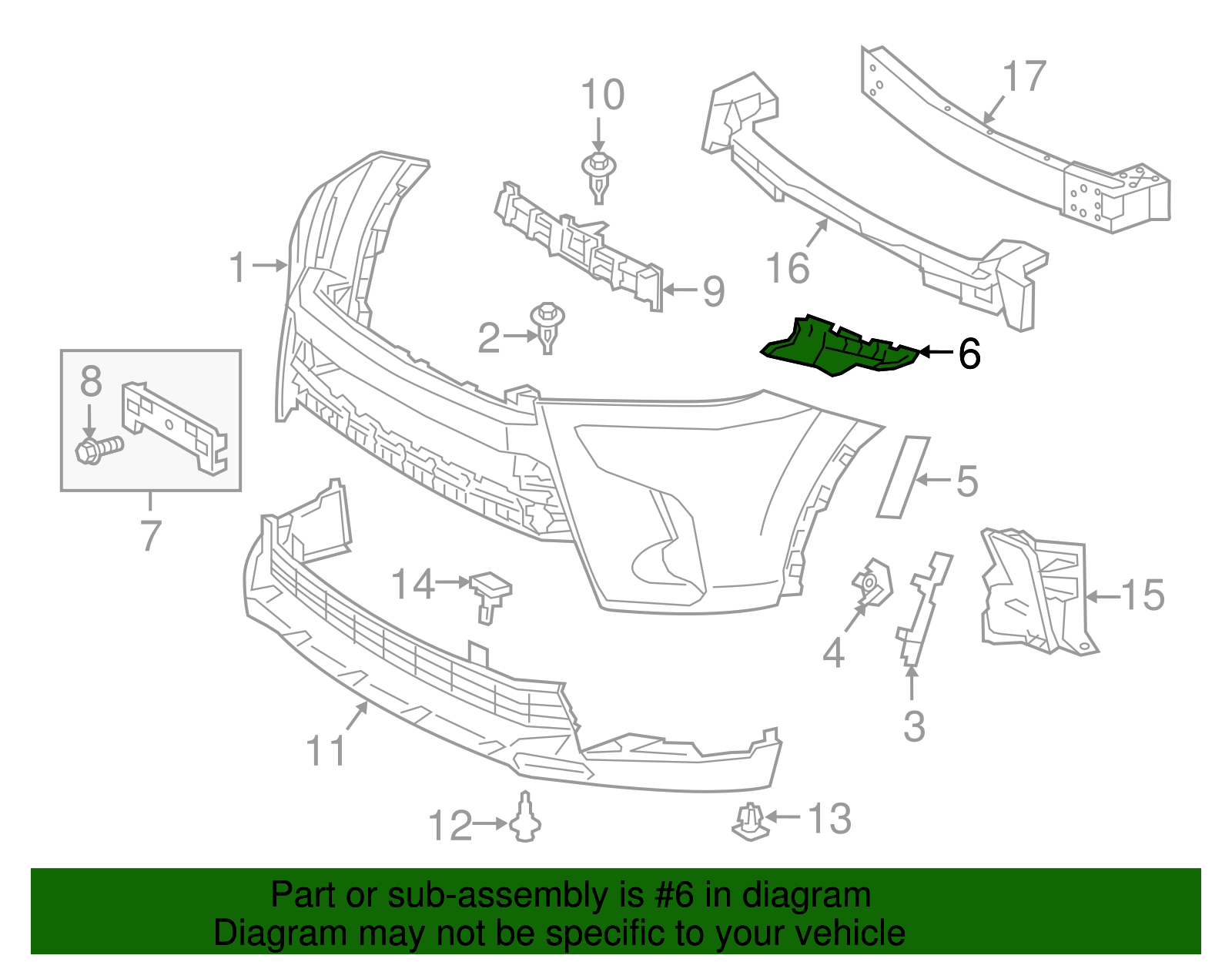 2017-2019 Toyota Highlander Side Support 52146-0E080 | Toyota Parts Center