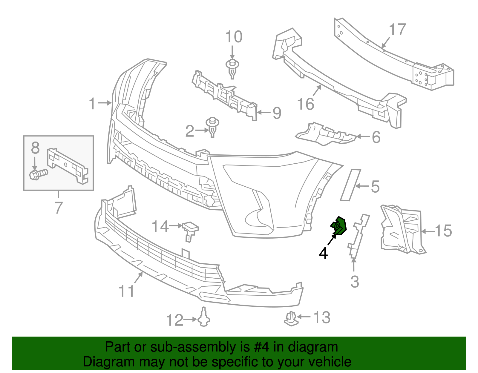 2011-2020 Toyota Side Retainer Clip 53879-50020 | Toyota Parts Center