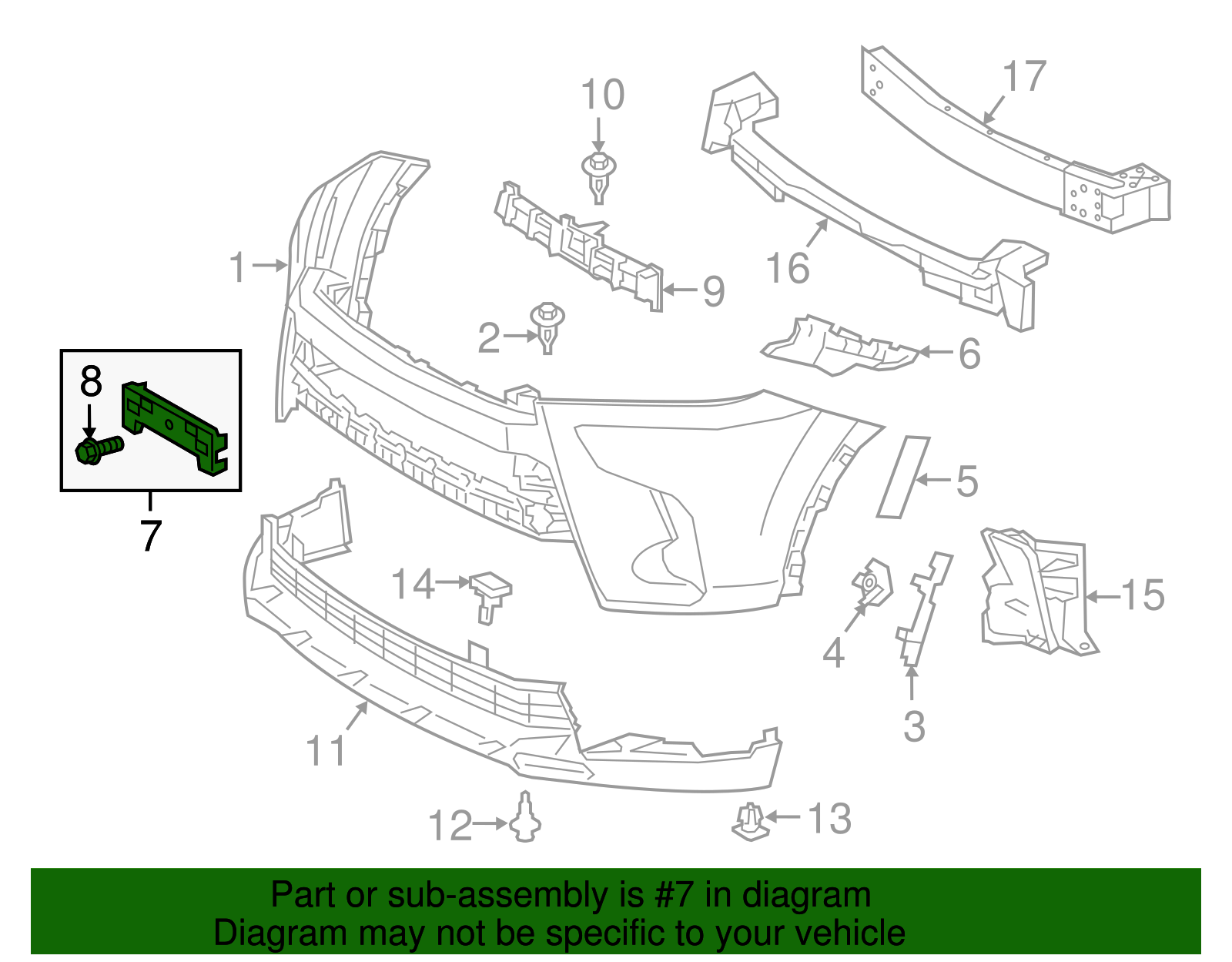 2017-2019 Toyota Highlander License Bracket 52114-0E130 | Toyota Parts ...