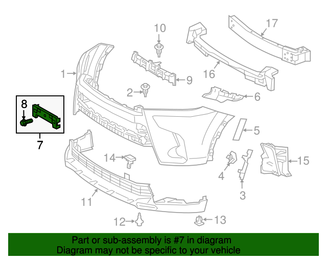2017-2019 Toyota Highlander License Bracket 52114-0E130 | Toyota Parts