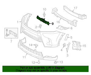 52521-0E020 - Bumper Cover Support Rail 2017-2019 Toyota Highlander ...