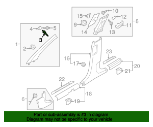 2016-2024 Hyundai Windshield Pillar Trim Retainer Clip 85815-C1000 ...
