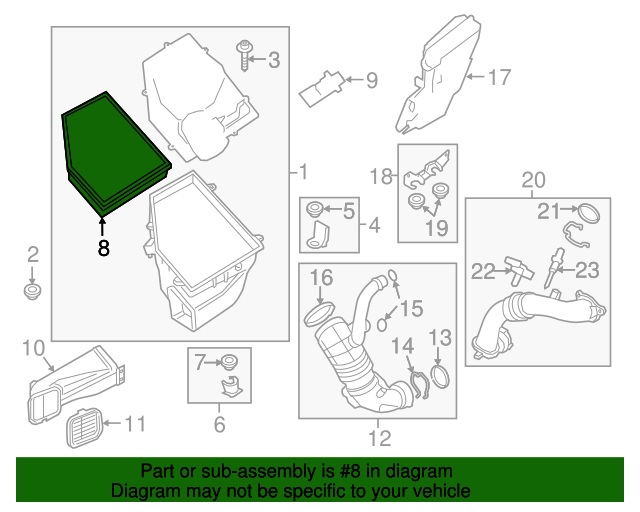 13718691835 - 2018-2022 BMW Air Filter (13-71-8-691-835) | BMW of South ...