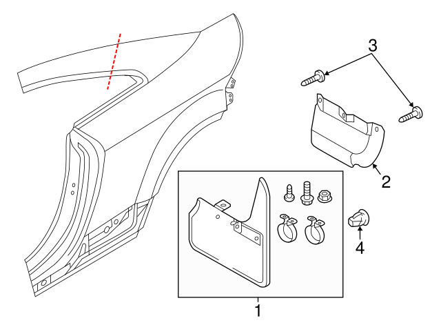 8S8-075-101 - Splash Guards - Rear 2016-2023 Audi | Audi OEM Parts