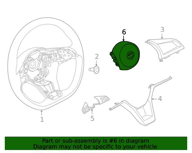 98510-6EM8A - Module Assembly - Air Bag, Driver Nissan Parts ...