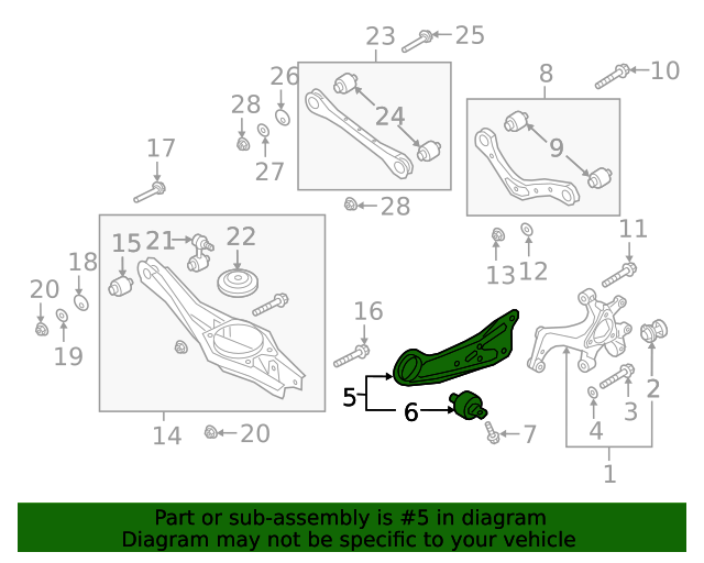 2020-2024 Kia Forte Trailing Arm - Driver's Side (LH) 55270-F2AA0 ...