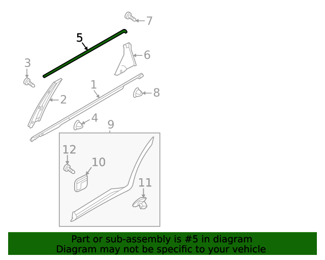 83850-P2000 - Frame Molding 2021 Kia Sorento | Kia.Parts Store