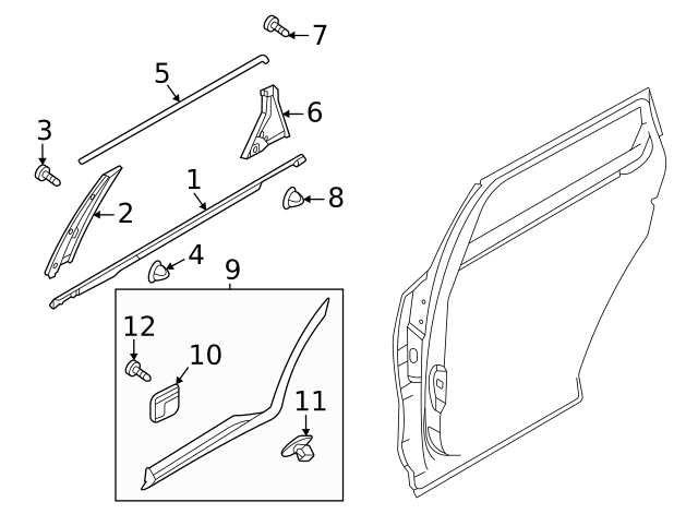 87732-P2000 - Body Side Molding 2021-2023 Kia Sorento | Kia.Parts Store
