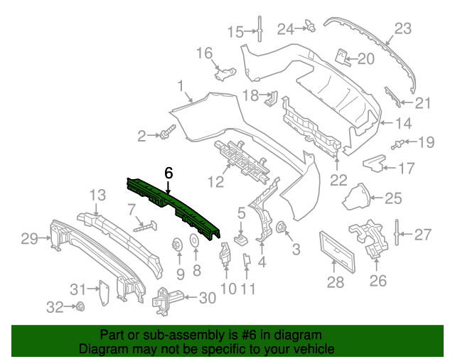 253-885-12-65 - Bumper Cover Support Rail 2017-2022 Mercedes-Benz ...