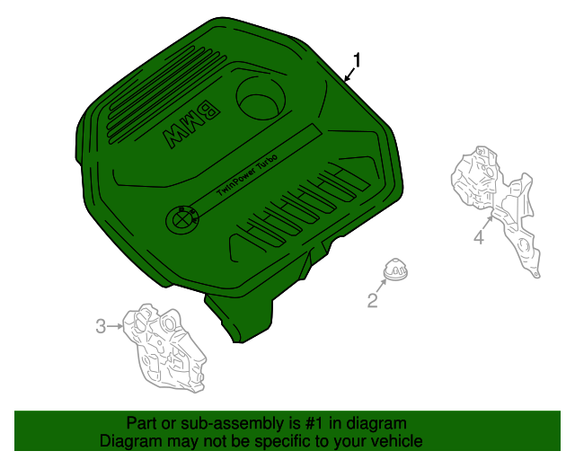 11148607142 - 2017-2019 BMW Engine Cover (11-14-8-607-142) | BMW of ...