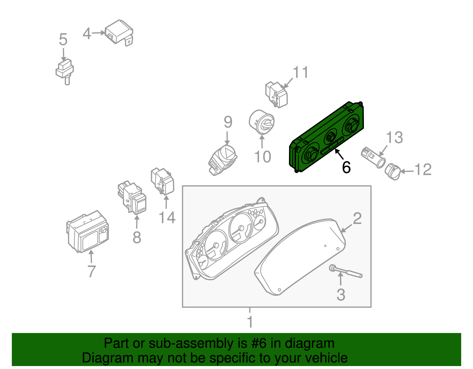 2009-2013 Nissan Dash Control Unit 27510-9BH0C | Temecula Nissan Parts