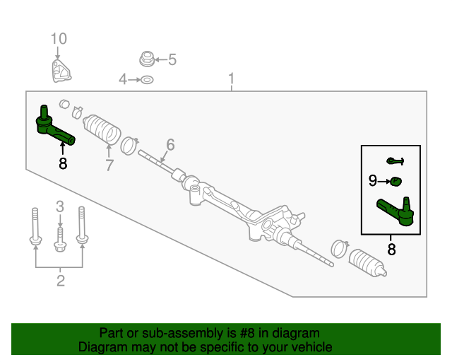 45046-69236 - Outer Tie Rod - 2008-2011 2013-2020 Lexus LX570 | My L Parts