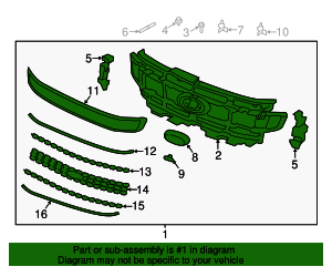 2018-2021 Ford Expedition Grille Assembly jl1z8200pc | TascaParts.com