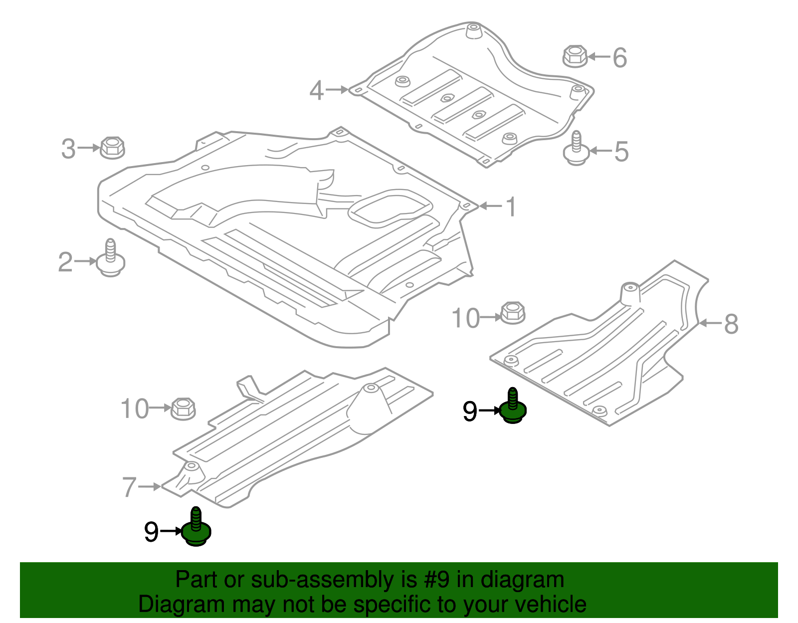 2013-2019 Ford Under-Body Shield Screw -W702324-S442 | QuirkParts