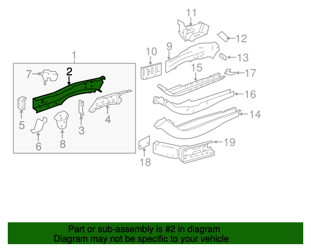 57112-0E010 - Inner Rail 2001-2019 Toyota Highlander | Longo Toyota Parts