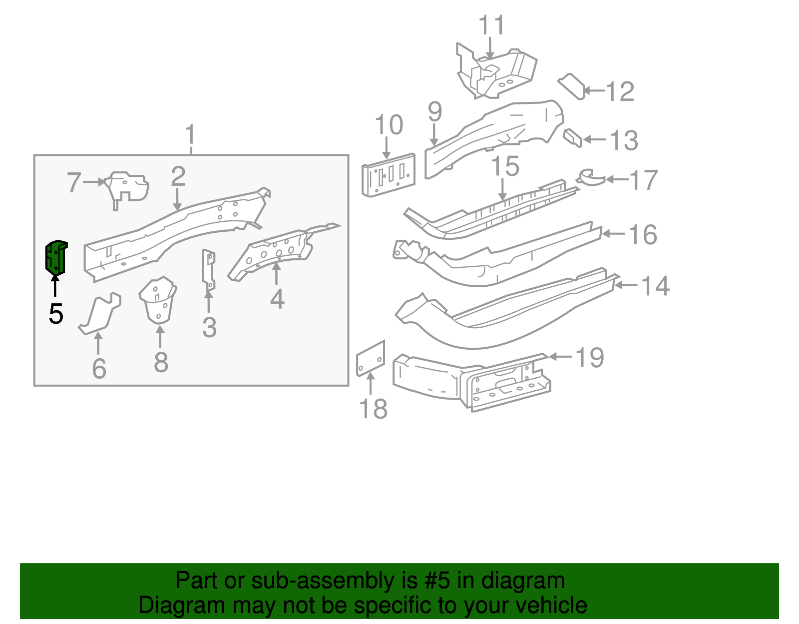 2001-2019 Toyota Highlander Bumper Bracket 57021-0E050 | OEM Parts Quick