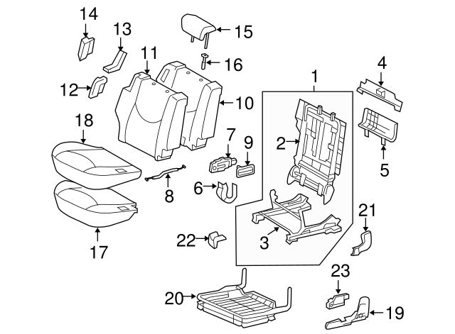 71077-0R040-B0 - Seat Back Cushion Cover 2006-2009 Toyota RAV4 ...