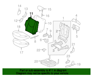 71077-0R040-B0 - Seat Back Cushion Cover 2006-2009 Toyota RAV4 ...