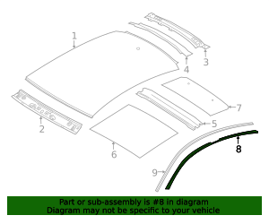 2019-2021 Volkswagen Arteon Roof Molding 3G8-854-544-D | OEM Parts Online