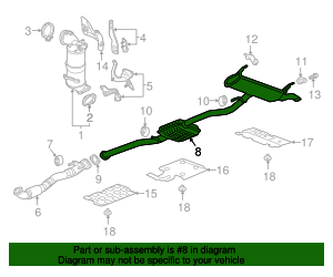 2018-2024 GM Muffler & Pipe Assembly 86807343 GM | GMPartsDirect.com