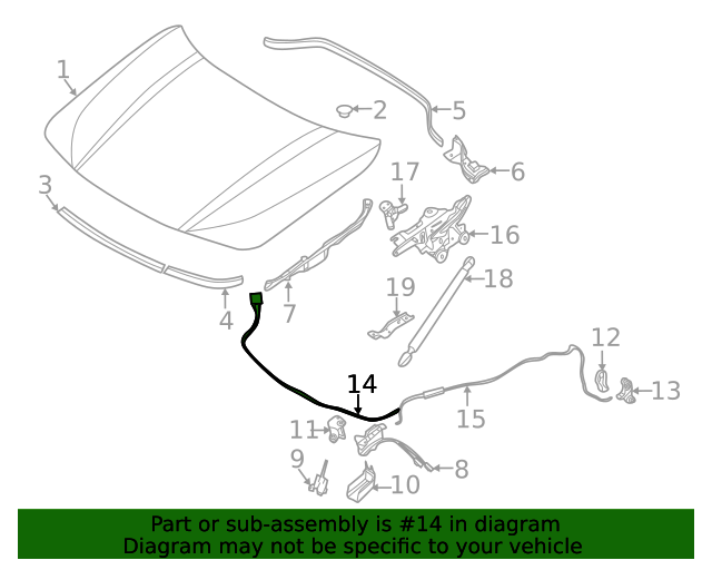 Genuine BMW 51-23-7-300-571 | Release Cable | FREE Shipping on Most ...